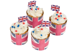 Union Jack Deluxe Cupcakes | 4 Cupcakes Boxed